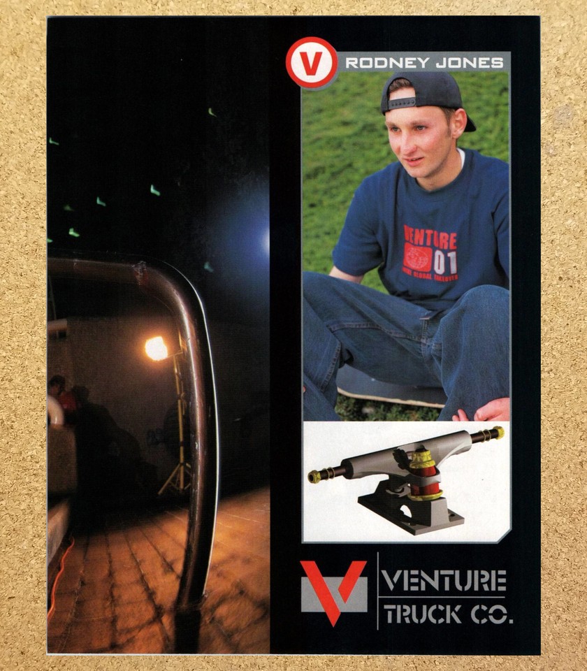 Venture Truck Co. Rodney Jones Skateboard -2 Page Vintage Print Ad ...