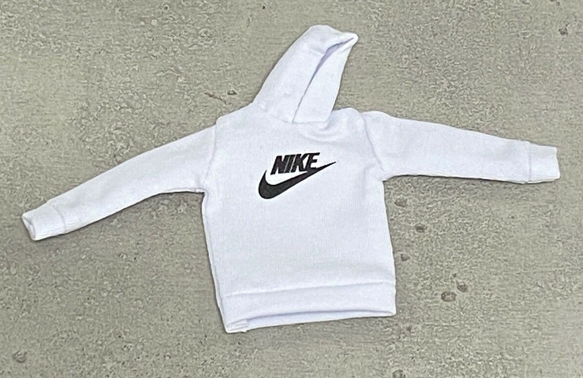 OZ-SS-NK-WHT: 1/12 white Swoosh hoodie for 6" Slim action figure body ...