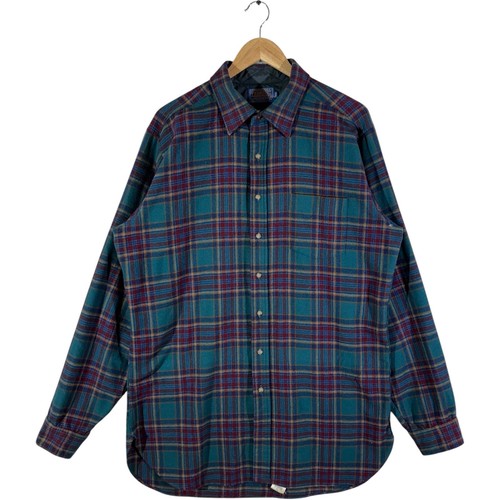 Vintage Pendleton Plaid Wool Flannel Men's Blue XLT | eBay