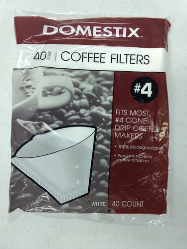 NEW Domestix #4 Cone Paper Coffee Filters 40 Count -15 Pack - 600 total ...