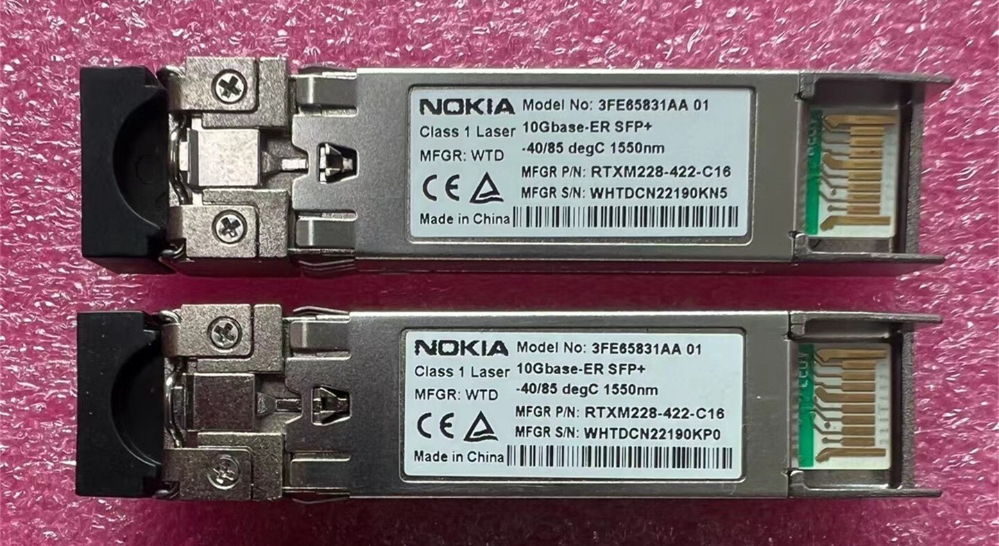 NEW Nokia 3FE65831AA 10Gbase-ER SFP+ 10G 1550nm 40km 1PCS | eBay