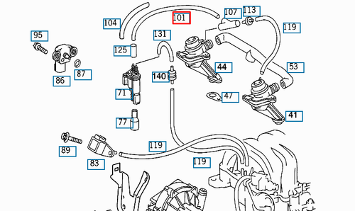 MERCEDES-BENZ E W212 Vacuum Line Pipe A0001581435 NEW GENUINE | eBay
