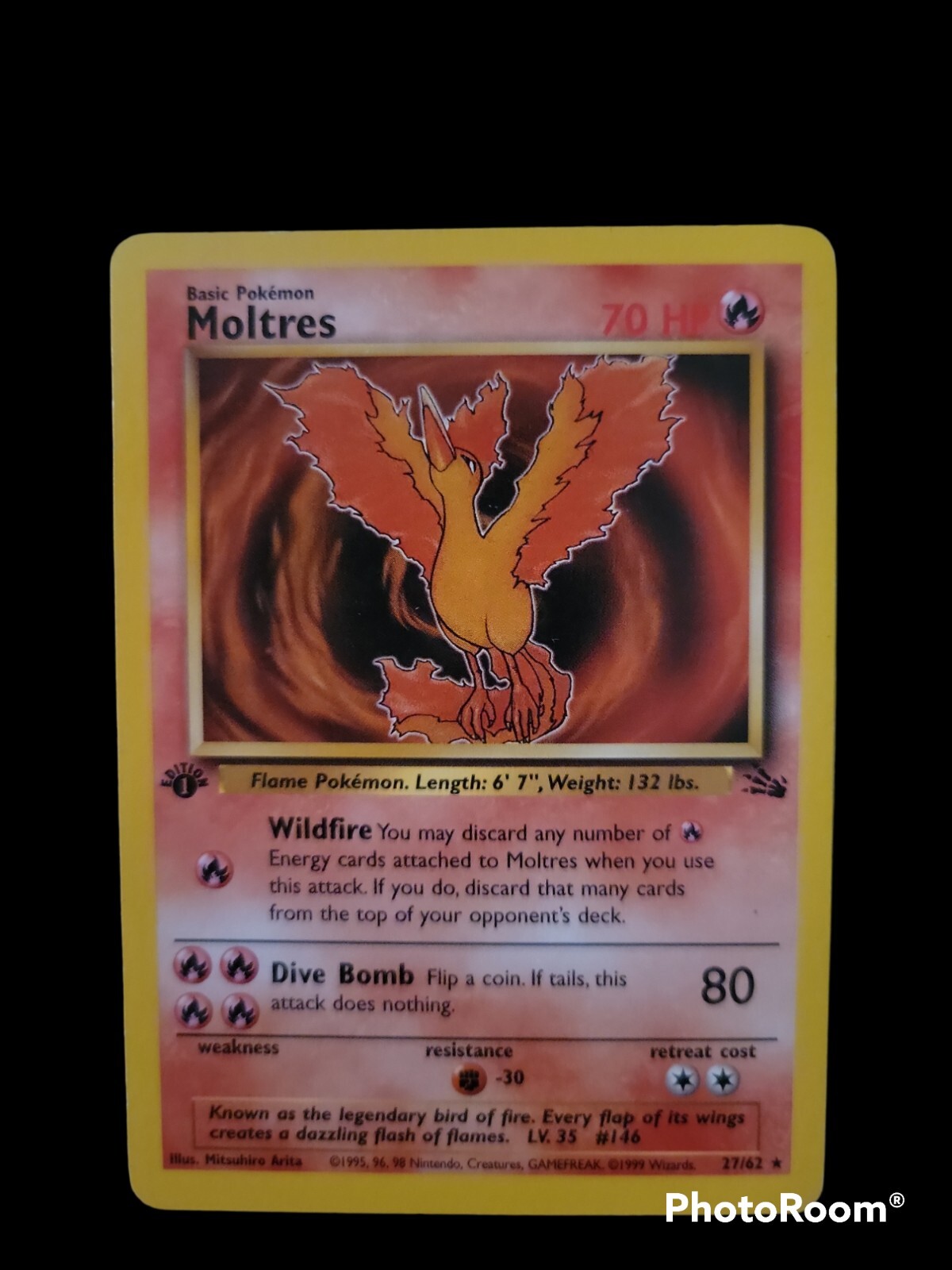 Pokémon Moltres Fossil 27/62 1st Edition non holo | eBay