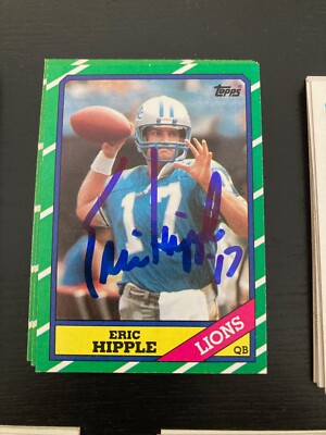 Detroit Lions Eric Hipple signed 1986 Topps card | eBay