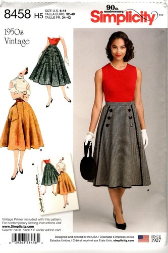 Simplicity 8458 Misses 1950s Style Retro Skirts Sewing Pattern Uncut ...