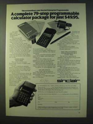 1979 Sinclair Enterprise Programmable Calculator Ad | eBay