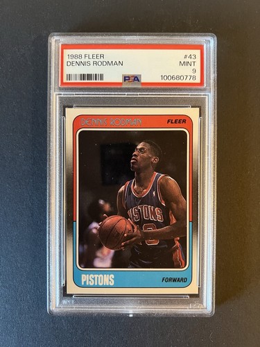 1988-89 Fleer #43 Dennis Rodman Rookie Card PSA 9 Mint | eBay