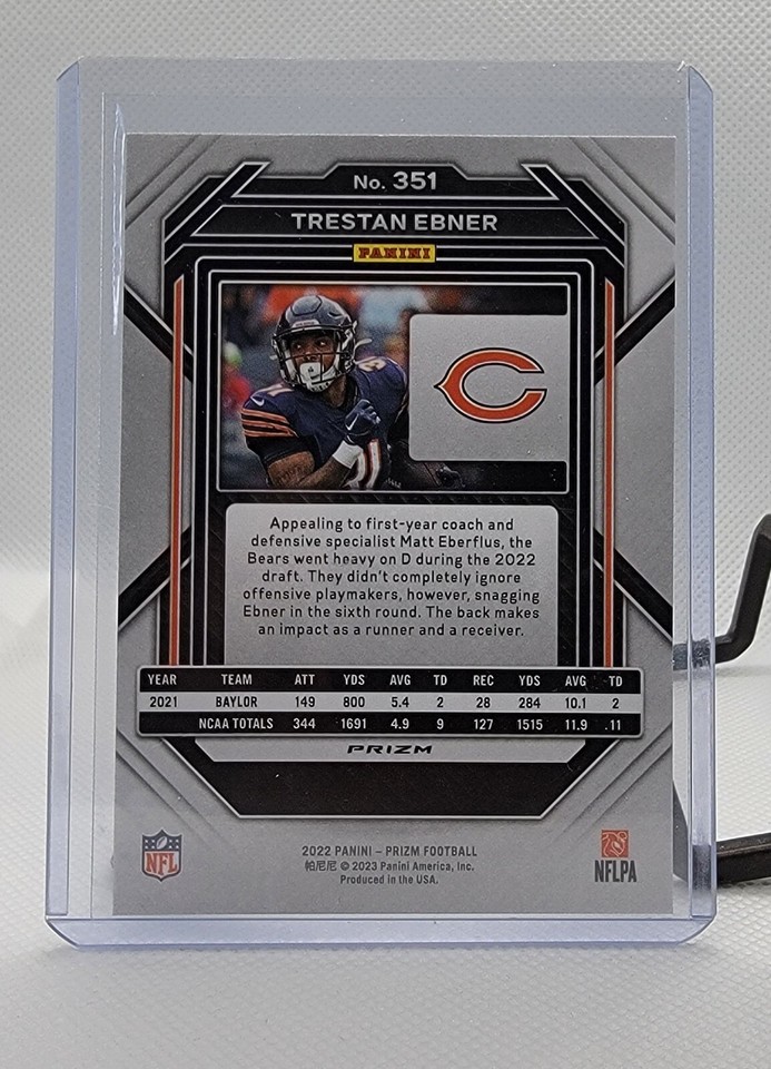 2022 Prizm Red White Blue Rookie Card Bears Trestan Ebner #351 | eBay