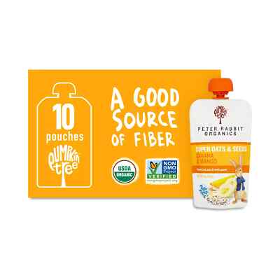 Peter Rabbit Organics Super Oats & Seeds, Puree Squeeze Pouch, Banana ...