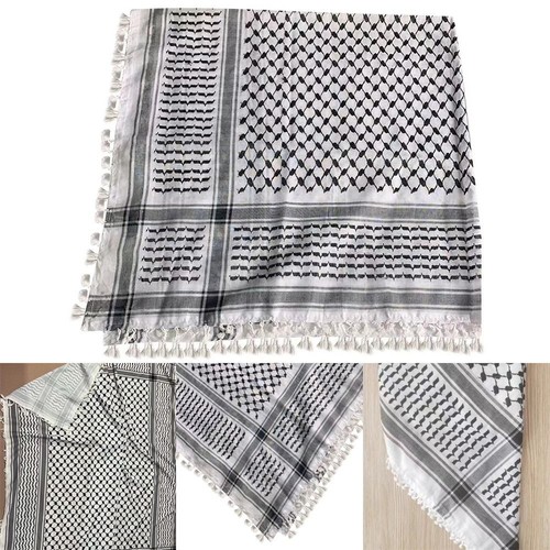 1Pc Square Neck Wrap Muslim Shemagh Scarf Palestine Bandana Plaid Shawl ...
