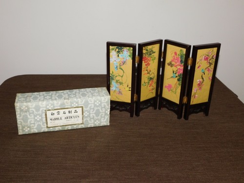 VINTAGE MARBLE ARTICLES JIANGSU CHINA 8" HIGH FLOWERS ROOM DIVIDERS in ...