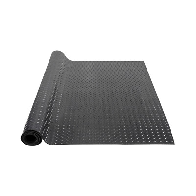 VEVOR 4 x 15ft Garage Floor Mat Diamond Plate PVC Vinyl Rolls Non-Slip ...