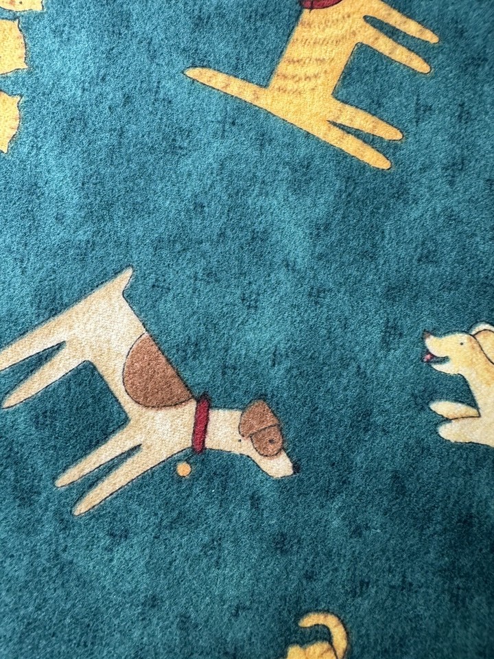 Debbie Mumm flannel by South Sea Imports 21104-452 Dogs, cats, green | eBay