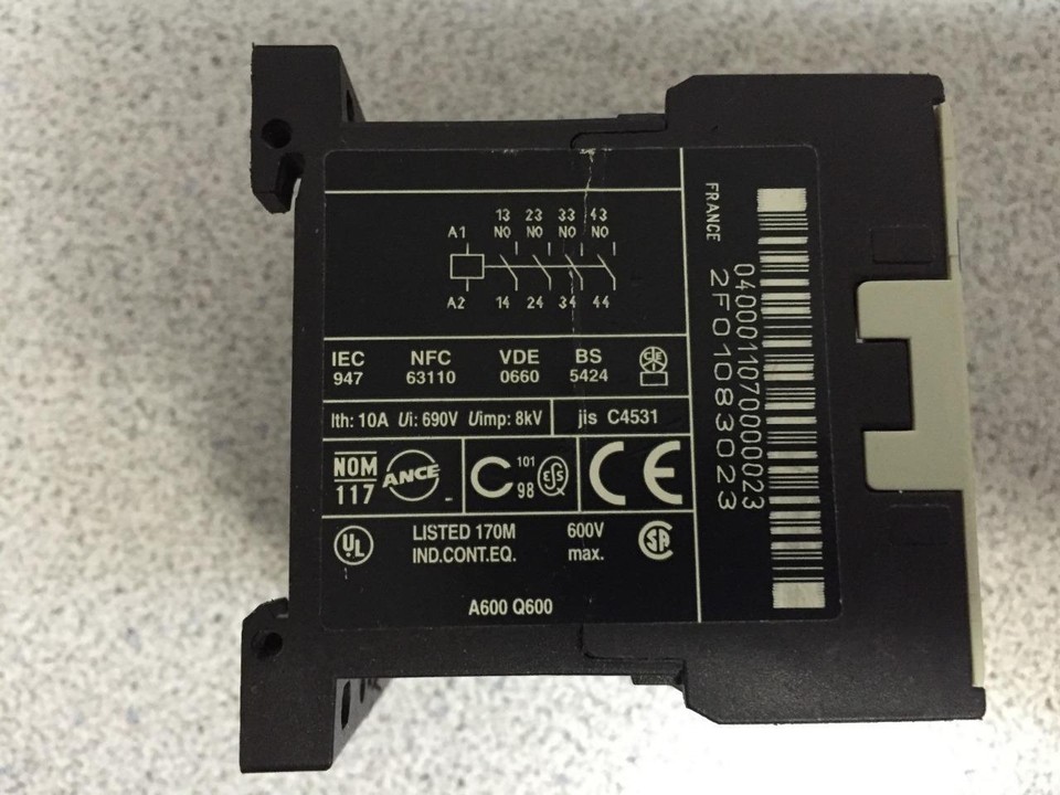 TELEMECANIQUE CA2KN 40 110V COIL 4 POLE 10A CONTROL RELAY NEW!! WOW ...