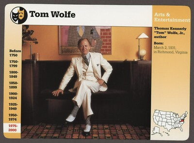 Tom Wolfe Story of America History Card Arts Entertainment | eBay