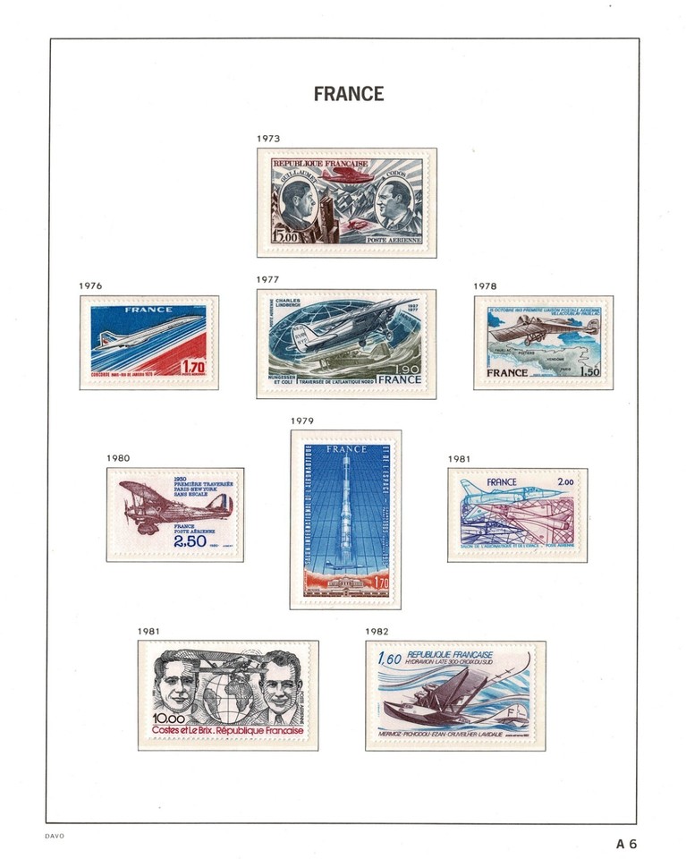 FRANCE EXCEPTIONAL AIR MAIL STAMPS COLLECTION 1927 - 1987 MNH 98% ...