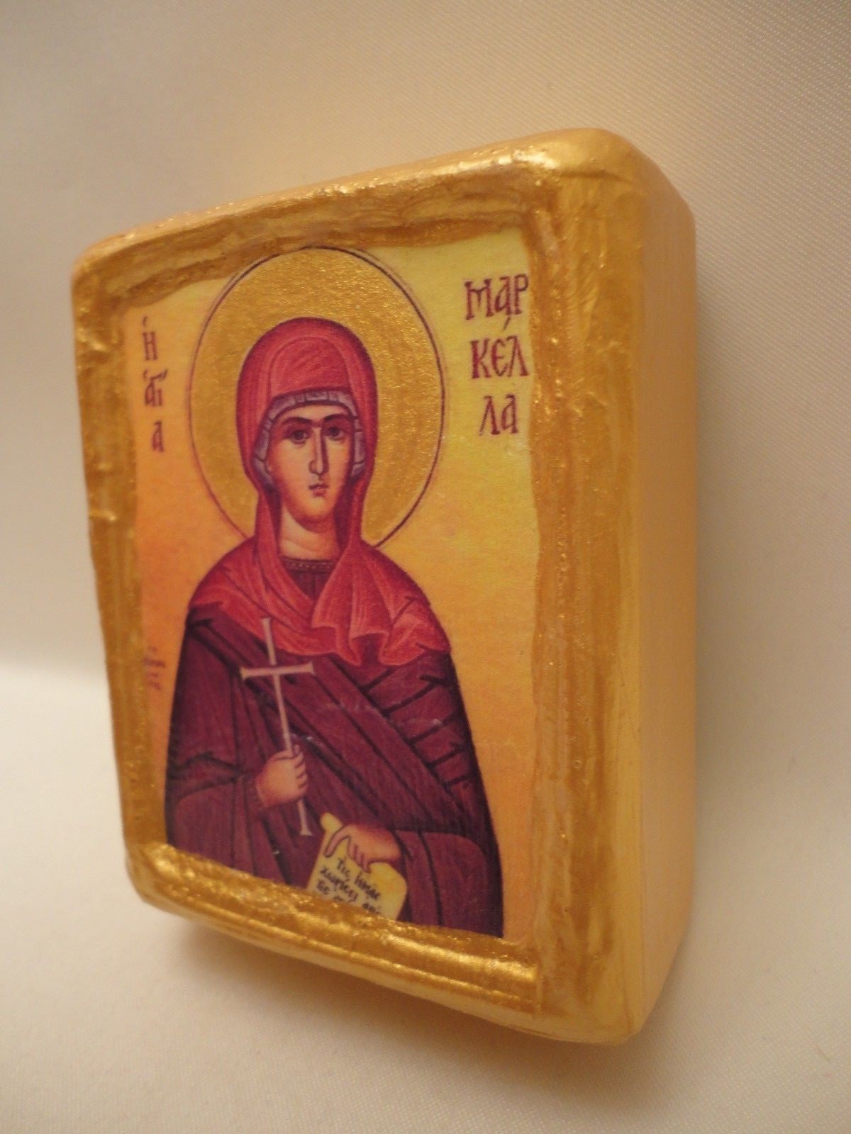 Saint Marcella Rare Greek Orthodox Christian Icon on Wood Handmade ...
