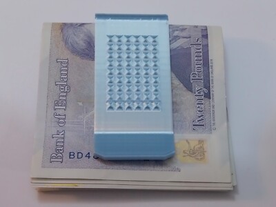 LARGR LIGHT BLUE MONEY CLIP HOLDER GREAT TO KEEP YOUR NOTES TOGETHER 3D ...