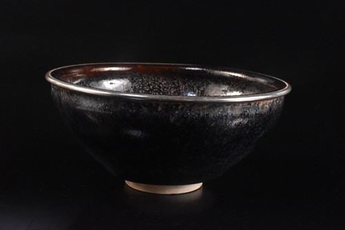 F888: Japanese Seto-ware Sea cucumber glaze TEA BOWL Tenmoku chawan Tea ...