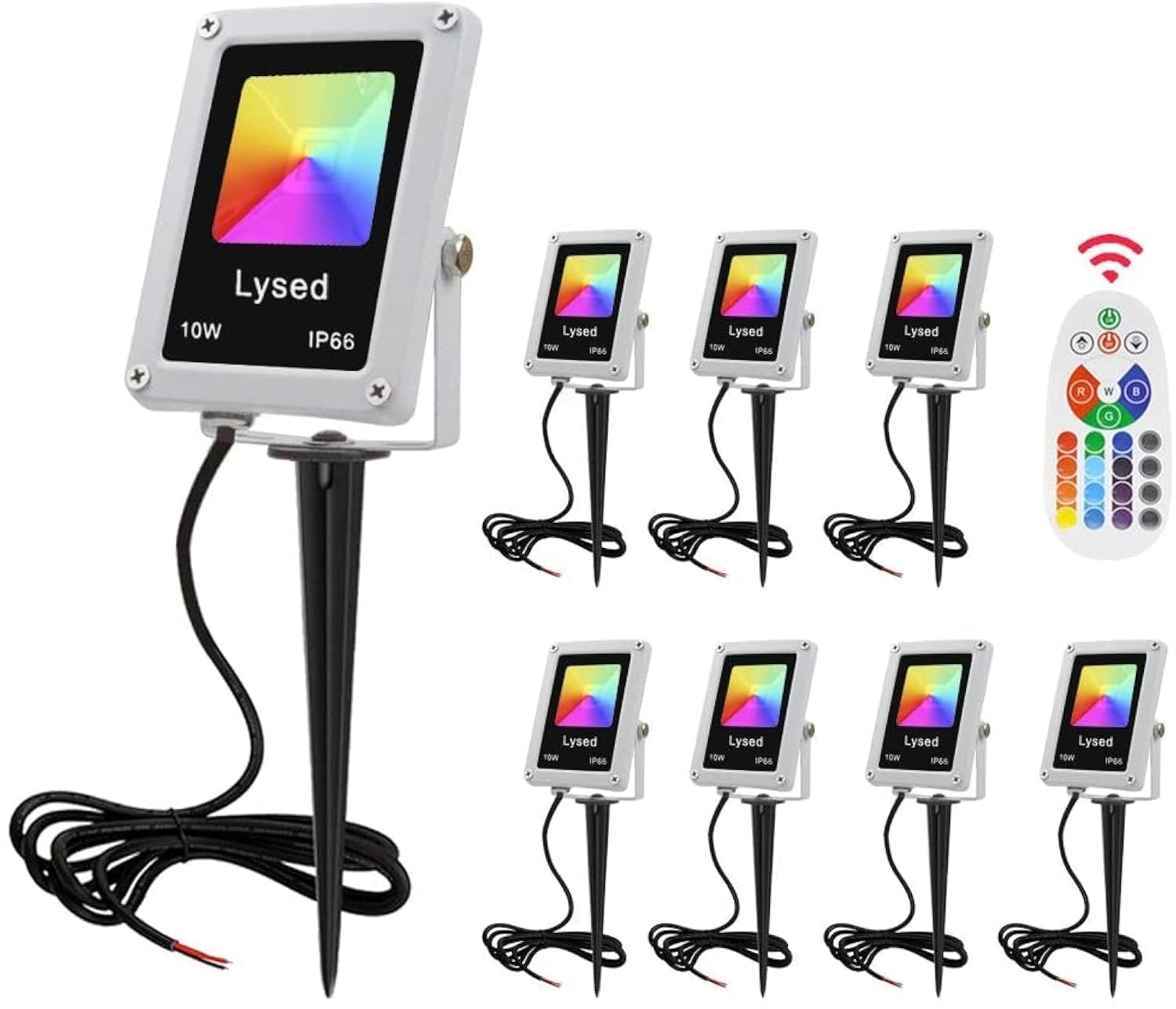 Lysed RGB Outdoor Spotlight 10W LED Color Changing Landscape Lights Low ...
