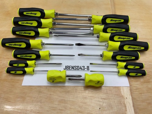 Snap-on Tools NEW 16pc HI-VIZ Soft Grip Combination Screwdriver Set ...