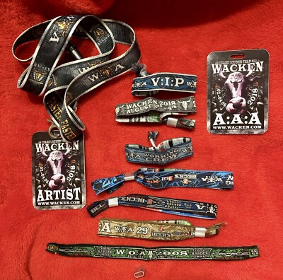 Wacken 2 X Karten Artist Backstage Pass , AAA Pass Schlüsselbund , 7 x ...