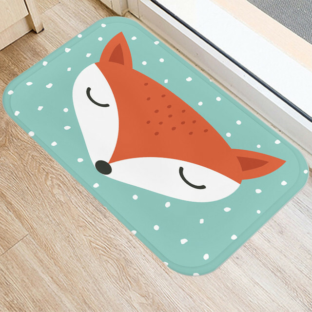Cartoon fox Door Mat Indoor Hallway Balcony Mats Velvet Living Room ...