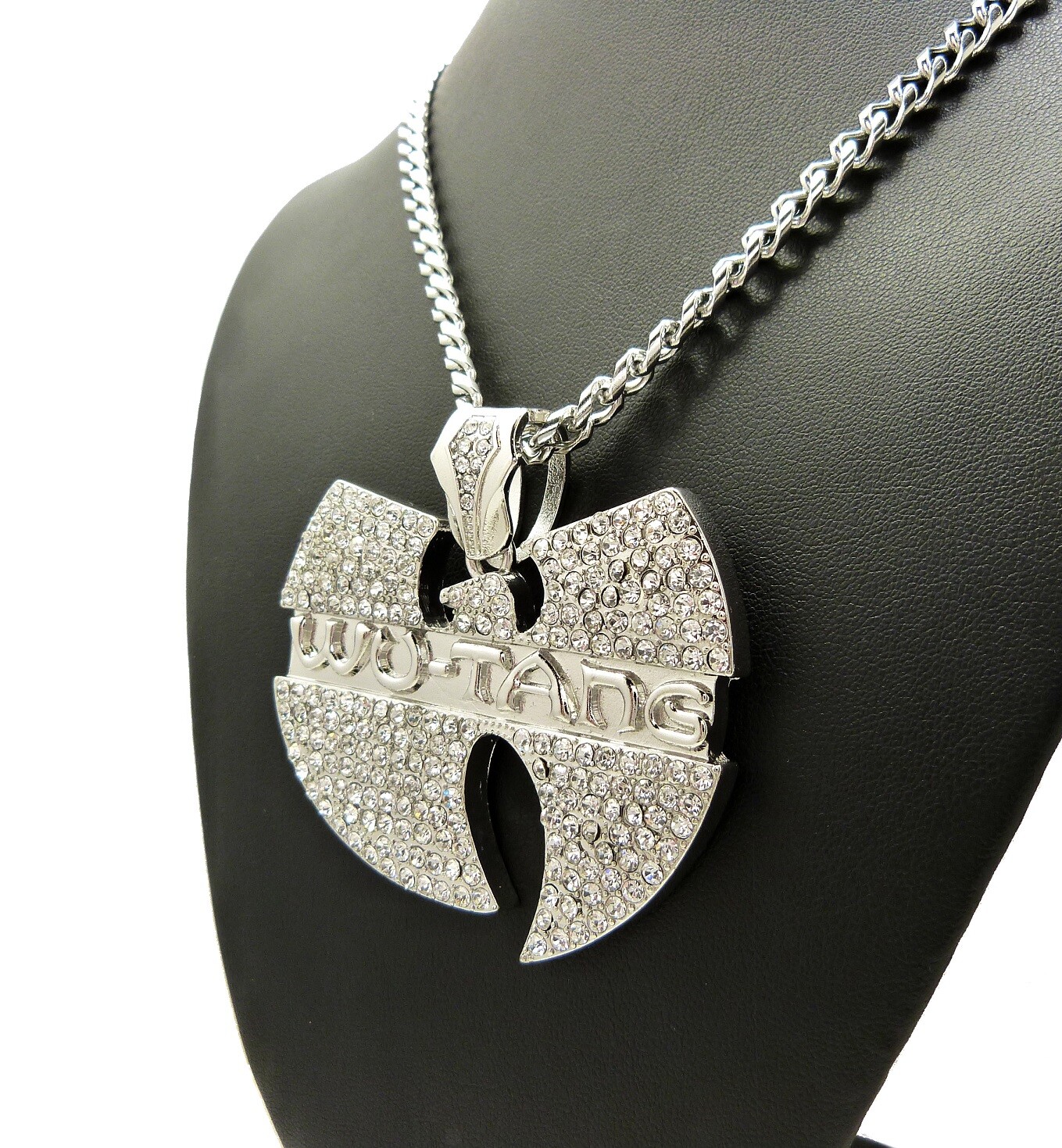Large Icy WU TANG Pendant 18" ~ 30" Stainless Steel Cuban Chain Hip Hop ...