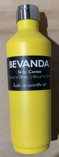 Bevanda Water Bottle 16 oz Yellow Holds Hot or Cold Beverages | eBay