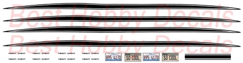 1970-71 NOVA Heavy Chevy BLACK Stripes 1/24th Scale Waterslide Decals ...