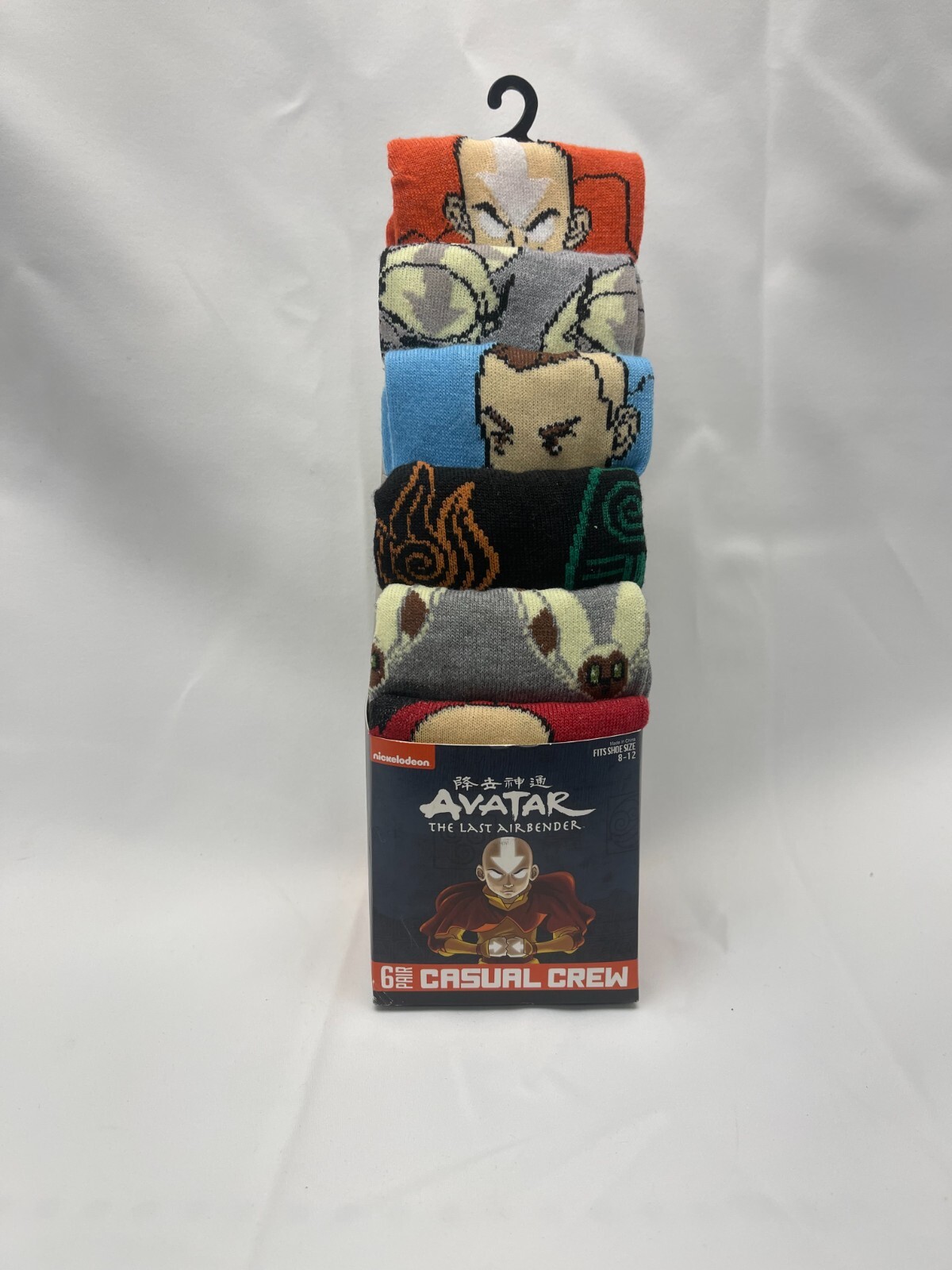 Avatar The Last Airbender 6 Pair CREW SOCKS Men Size 8-12 Bioworld NEW ...