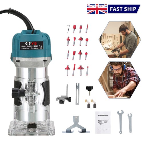 1200W 1/4 Electric Hand Trimmer Wood Laminator Palm Router Joiners ...