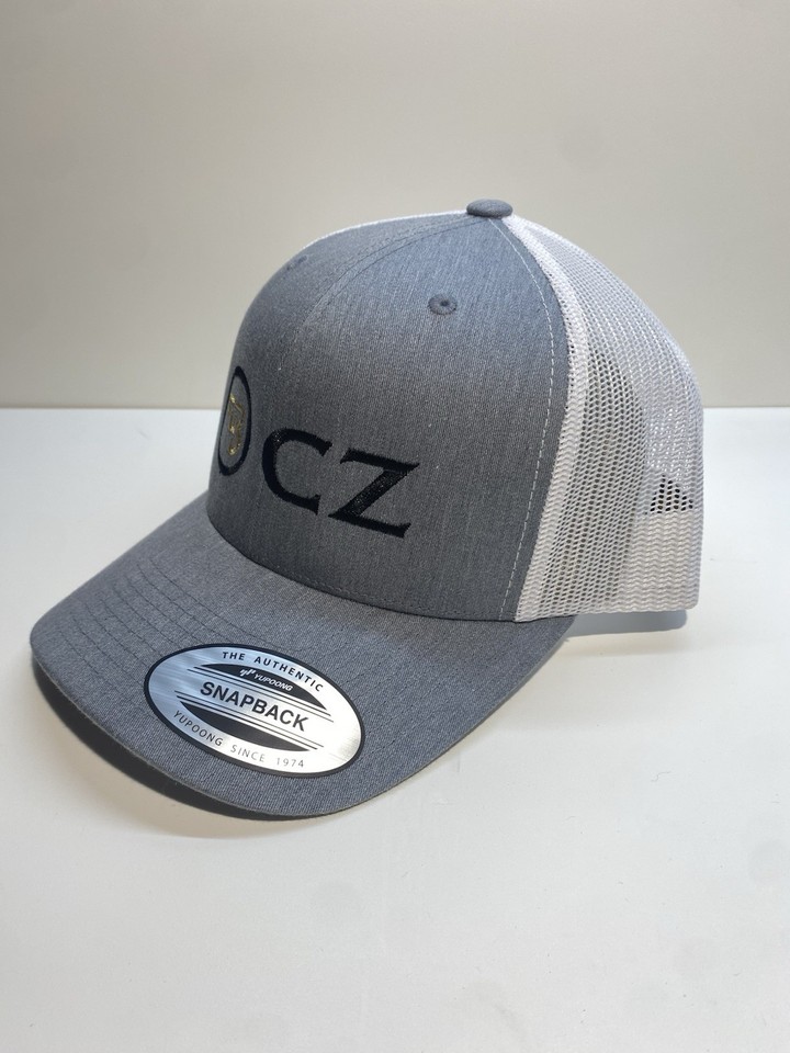 🔥 CZ Firearms Logo Embroidered Hat, 2A, Snapback Gray/white Mesh, Embroidered. | eBay