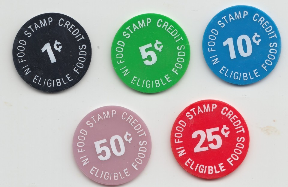 Lot of five food stamp merchant trade tokens Taylor's - Stuart Draft VA ...