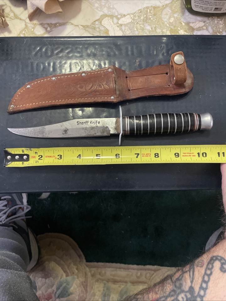 Vintage PIC SHERIFF KNIFE Solingen Germany Fixed Blade Knife With ...