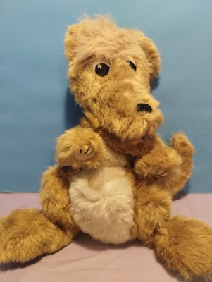 Group Tan & Cream Full-Body Kangaroo Hand Puppet Plush 15" Pretend w ...