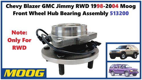 Chevy Blazer GMC Jimmy RWD 1998-04 Moog Front Wheel Hub Bearing ...