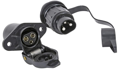 Trailer tractor plug socket 3-pin according to DIN 72575 + DIN 9680 6 ...