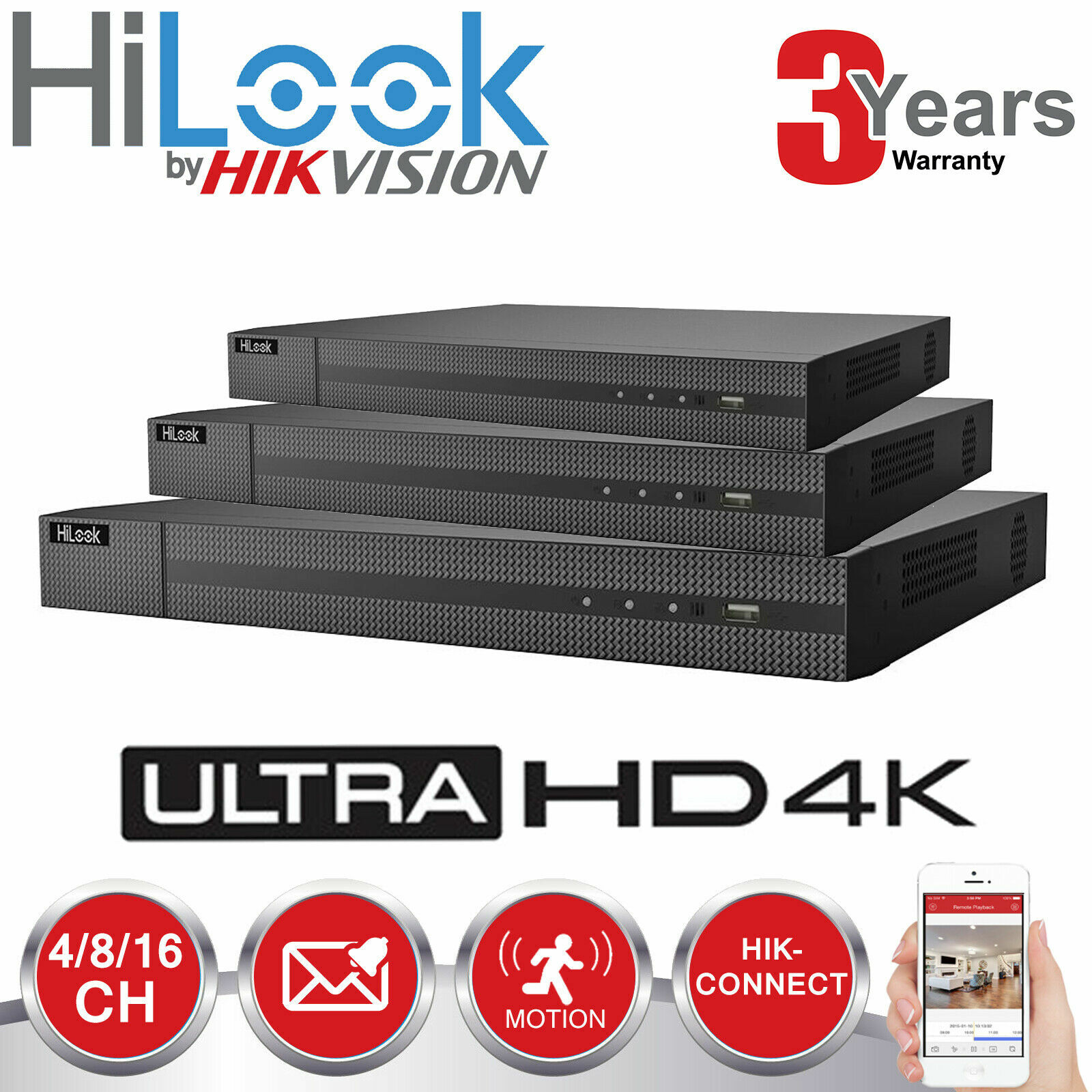 HIKVISION HILOOK 4/8/16/32 CHANNEL CCTV DVR HDMI 4K FULL HD RECORDER AHD HDMI UK | eBay UK