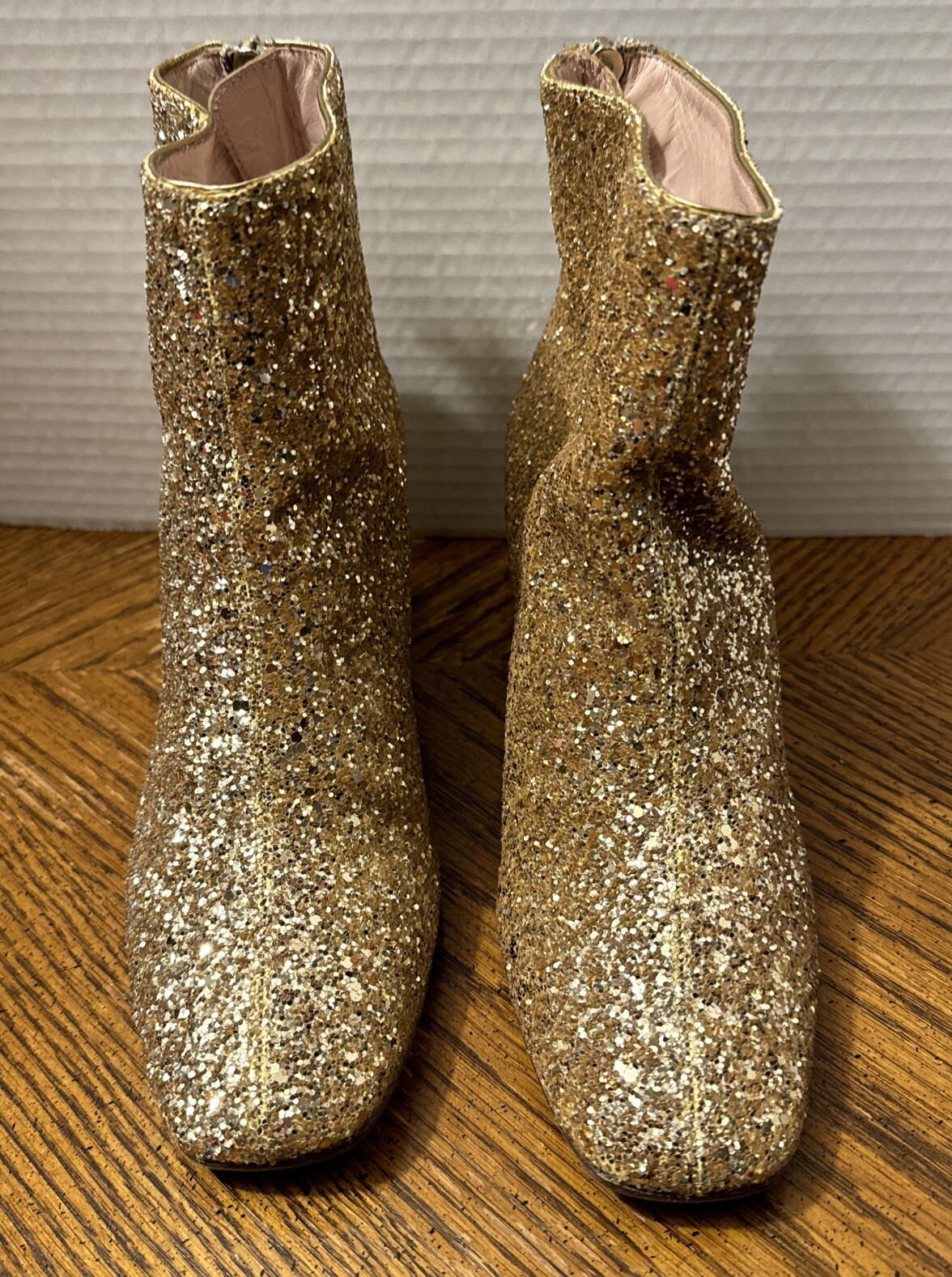 Kate Spade New York Gold Glitter Ankle Booties Festiv… - Gem