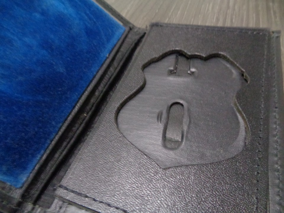 FBI Style Black Leather Badge Wallet With Clip, Police Badge Holder | eBay