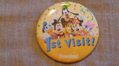 Vintage Character DISNEYLAND 1st Visit! 3" PIN BACK BUTTON NICE! | eBay
