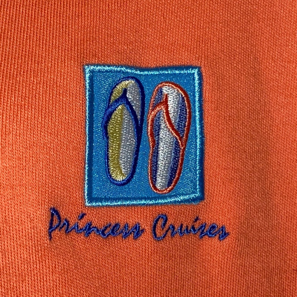 Princess Cruises Jacket Size L Athletic Orange Full Zip Hoodie Logo ...
