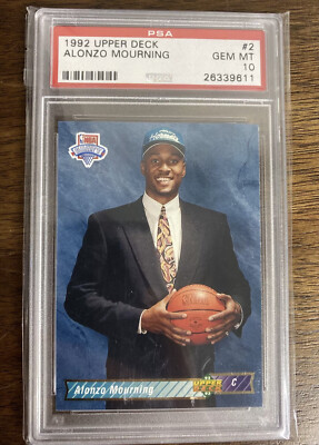 Alonzo Mourning Rookie 1992 Upper Deck #2 PSA 10 Gem Mint! NBA HOF ...