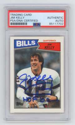 Jim Kelly 1987 Topps #362 Rookie RC Signed Auto PSA DNA Authentic HOF ...