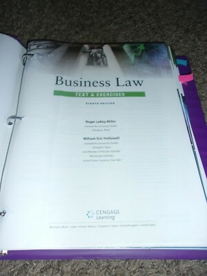 BUSINESS LAW Text & Exercises 8th Edition 2017 Miller Hollowell Cengage ...