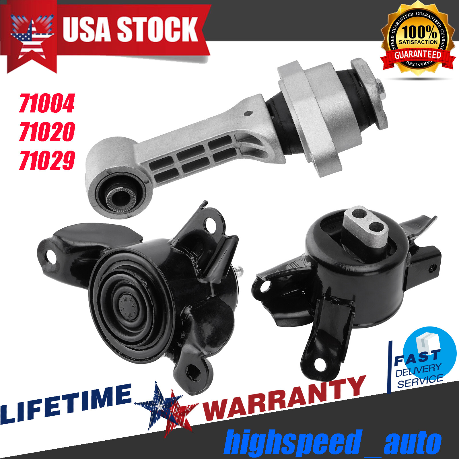 Engine Motor & Trans Mount For 12-17 Hyundai Veloster Kia Rio 1.6L Auto ...