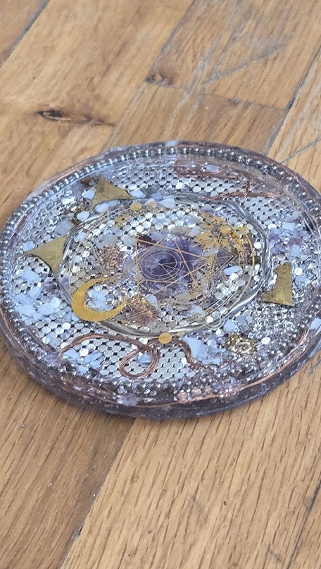 Handmade Orgonite Water Charger Coaster Plate – Crystal Energy EMF ...