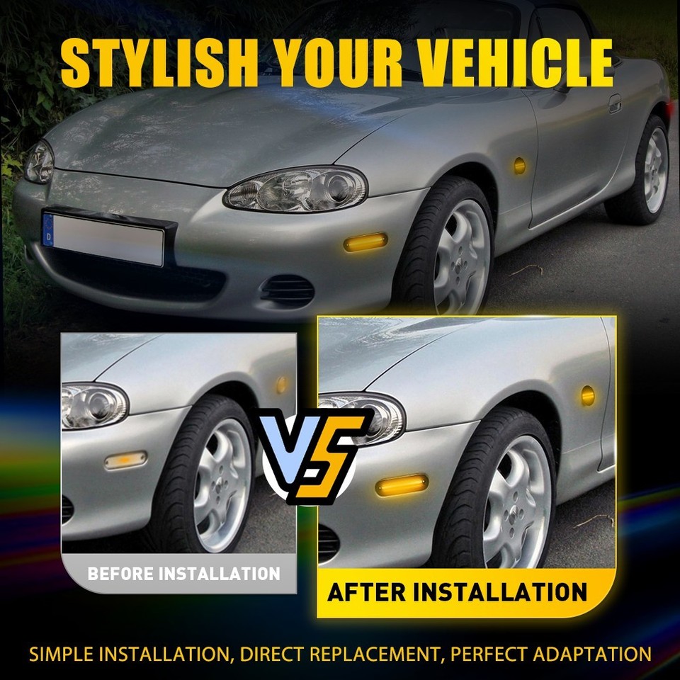 Marker Side Front Light/Housing Amber Rear Red for Mazda MX-5 Miata ...