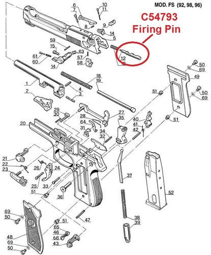 Beretta Firing Pin for 92 93 96 Pistols Factory Steel Unfired Buy 12 at ...